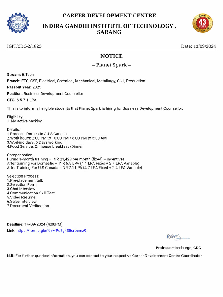 Planet Spark (FY-2025) | PDF