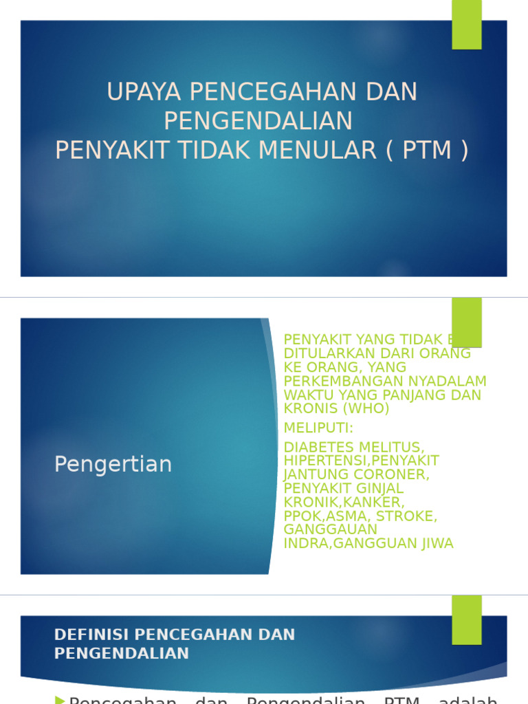 Upaya Pencegahan Dan Pengendalian Penyakit Tidak Menular (PTM) | PDF