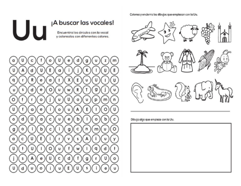 Semana 1 Vocal U Pre Kinder | PDF