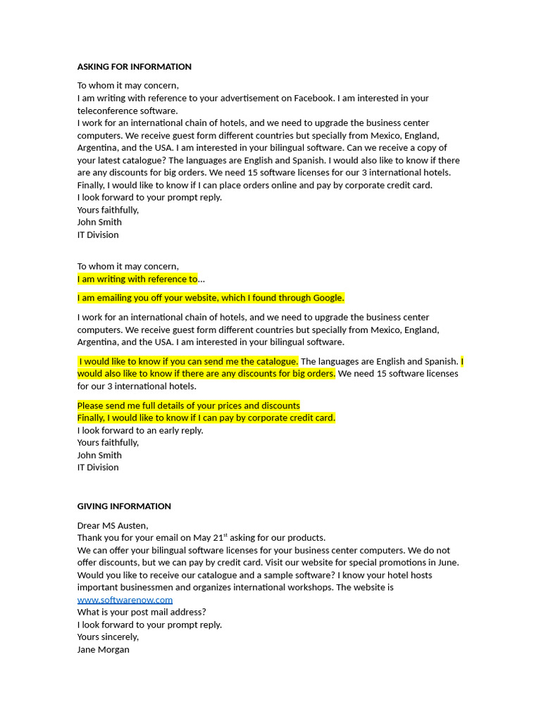 Asking-Giving Information | PDF