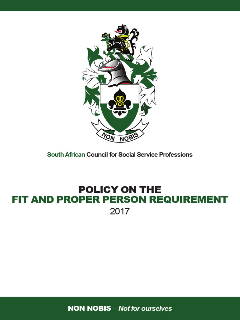Policy Fit and Proper Person Final (2017) | PDF