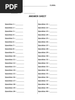 Student Answer Sheet Template | PDF