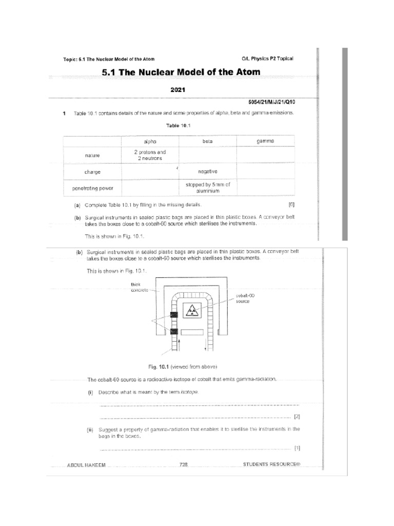 Neclear Physics Past Papers | PDF