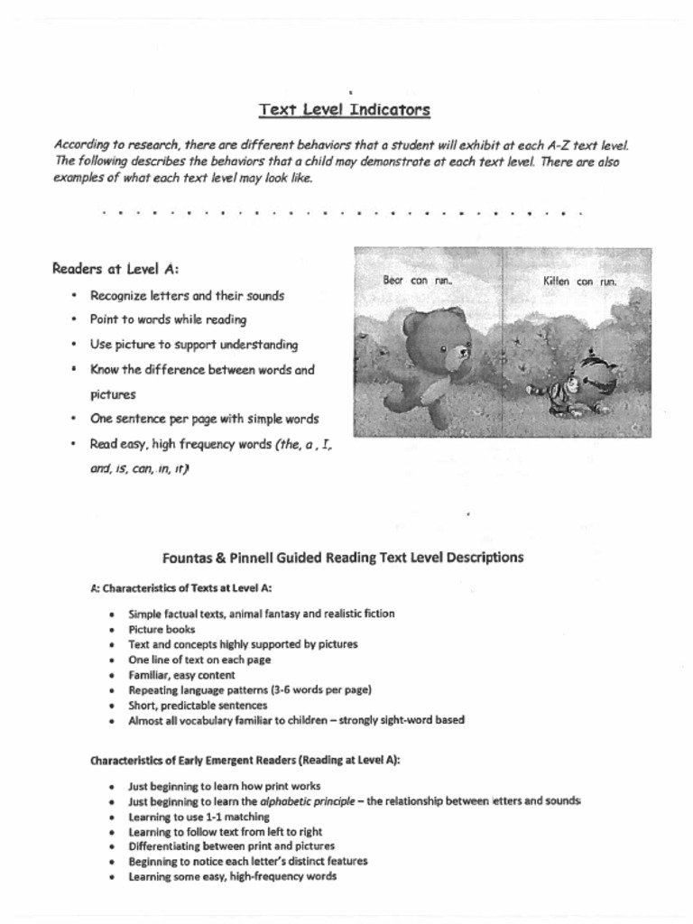 Reading Level Resource | PDF