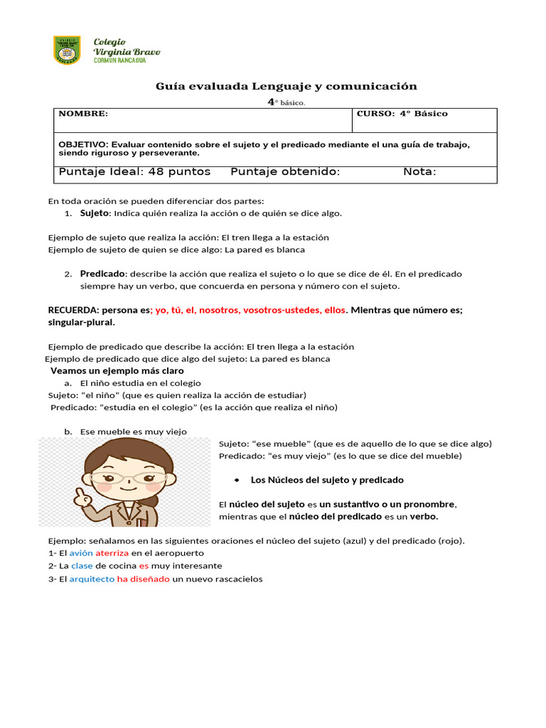 4°-BASICO-LENGUAJE-GUIA Evaluada | PDF