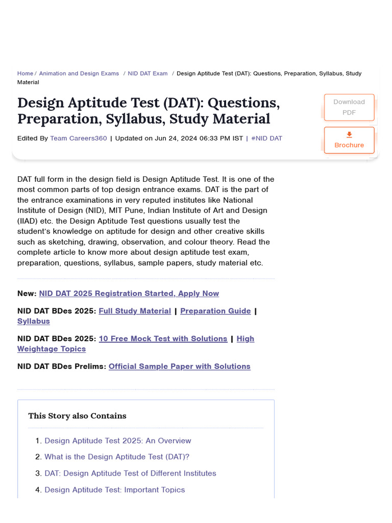 Design Aptitude Test (DAT) : Questions, Preparation, Syllabus, Study ...