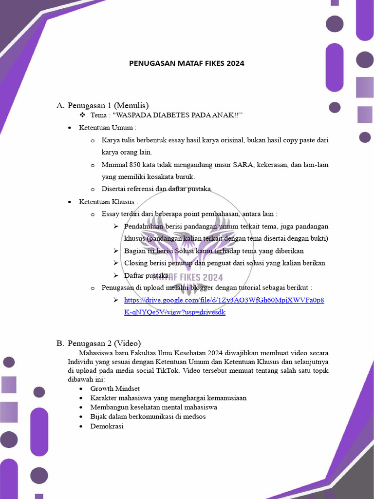Penugasan Mataffikes 2024 | PDF