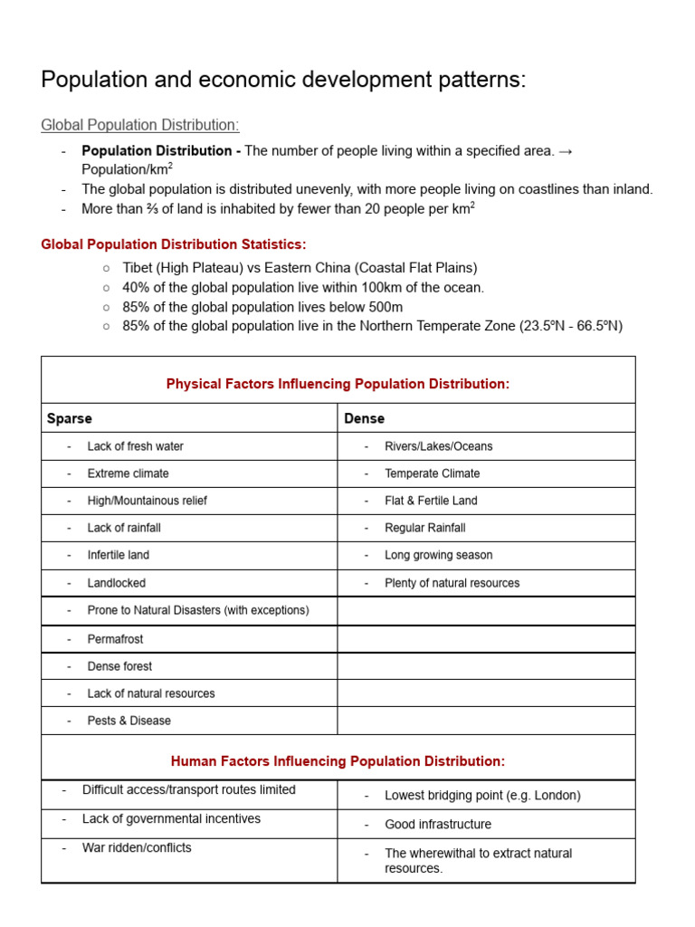 Unit 1 - Changing Population | PDF