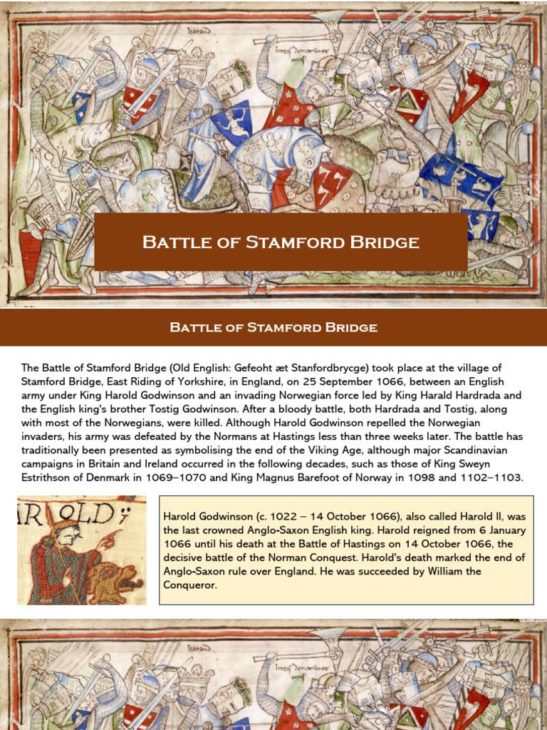 Battle of Stamford Bridge 1066 | PDF | Warfare Of The Middle Ages ...