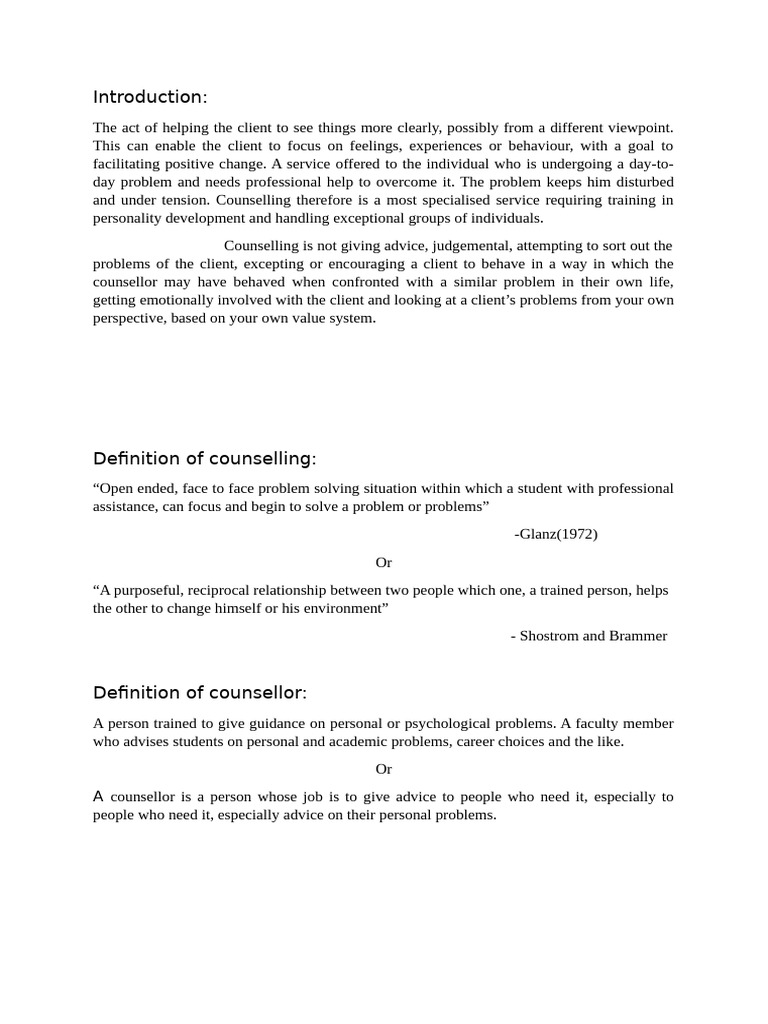 Counselling | PDF