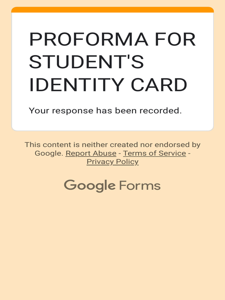 Proforma For Student's Identity Card | PDF