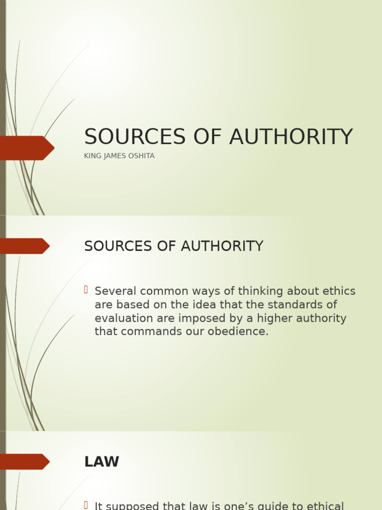 Sources of Authority 1 | PDF