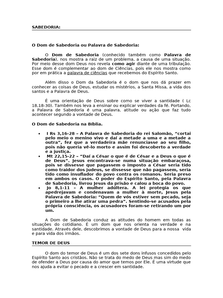 SABEDORIA | PDF