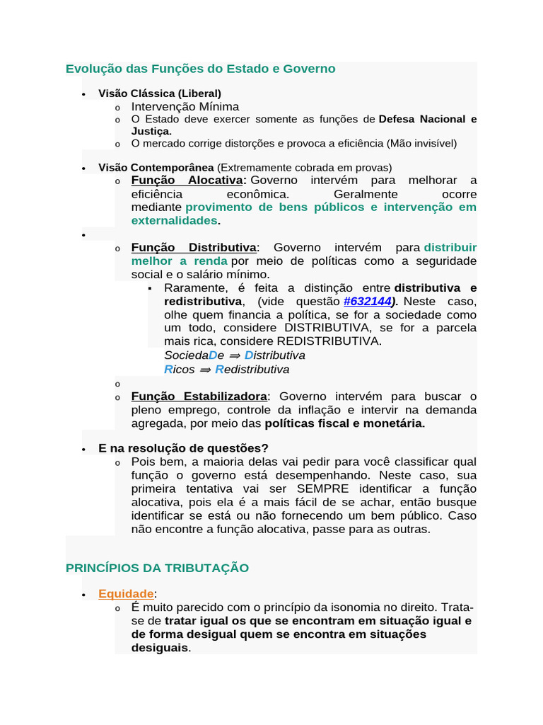 Evolução Das Funções Do Estado e Governo | PDF