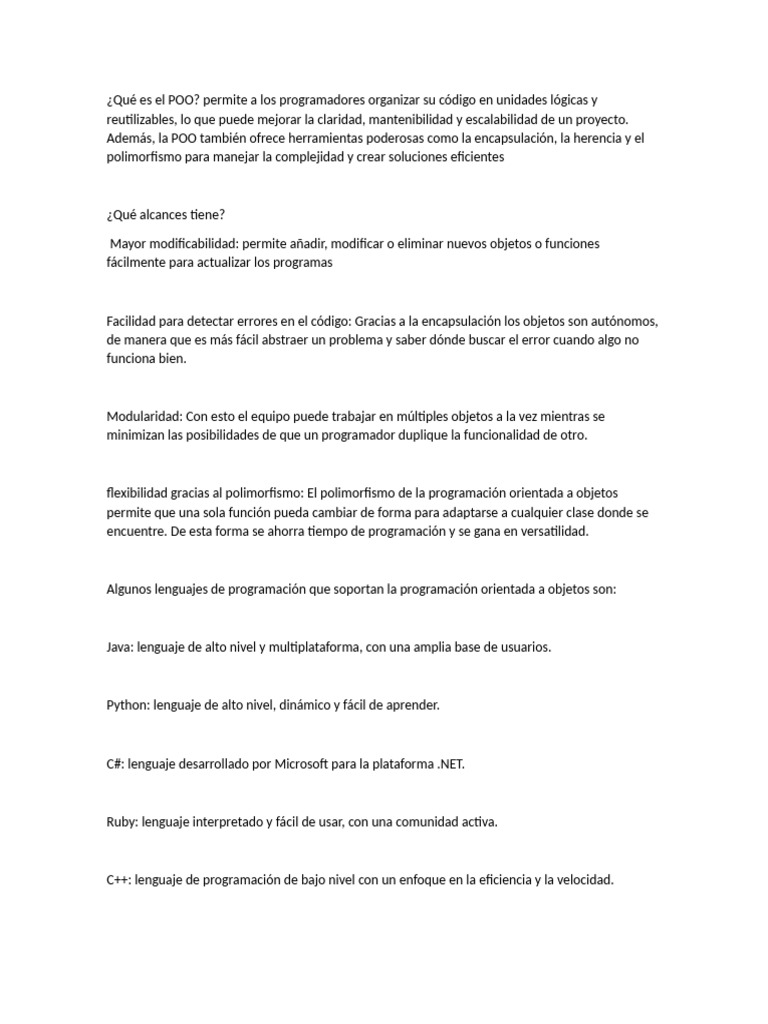 Qué Es El POO | PDF