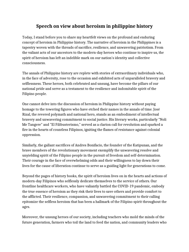 Heroism in Philippine History | PDF | Hero | Social Science