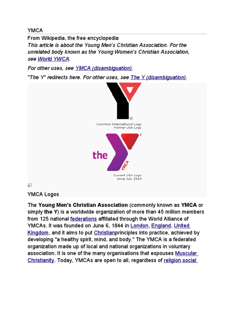World YWCA YMCA (Disambiguation) The Y (Disambiguation) : Federations ...