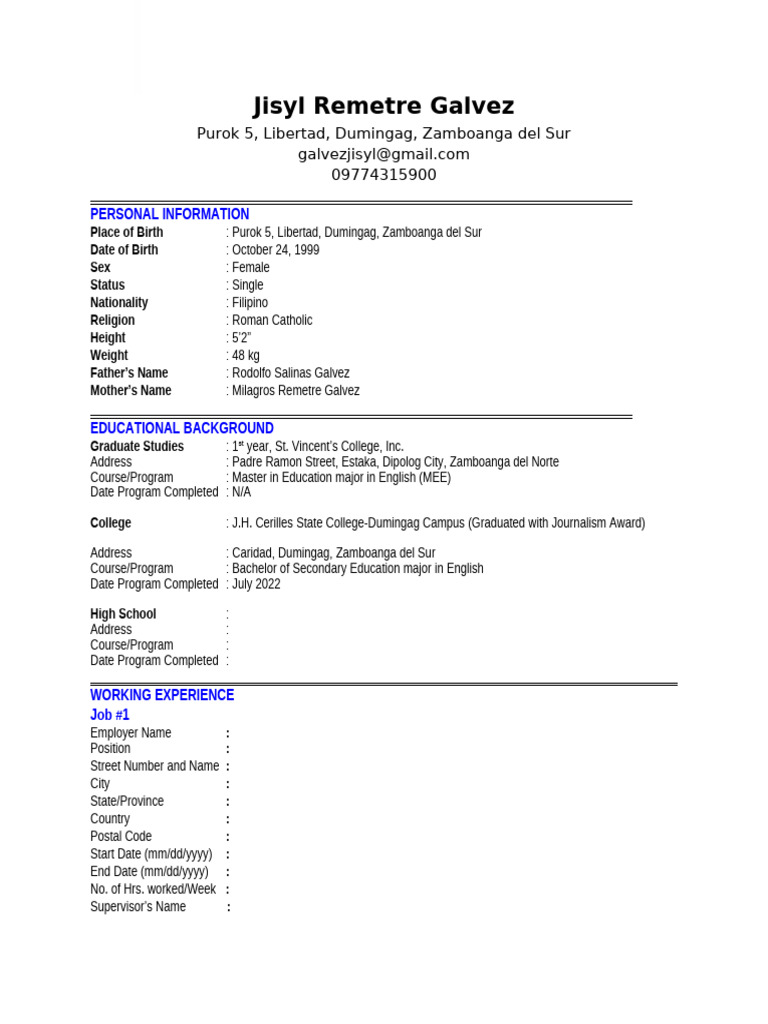 Edited RCC RESUME FORMAT | PDF