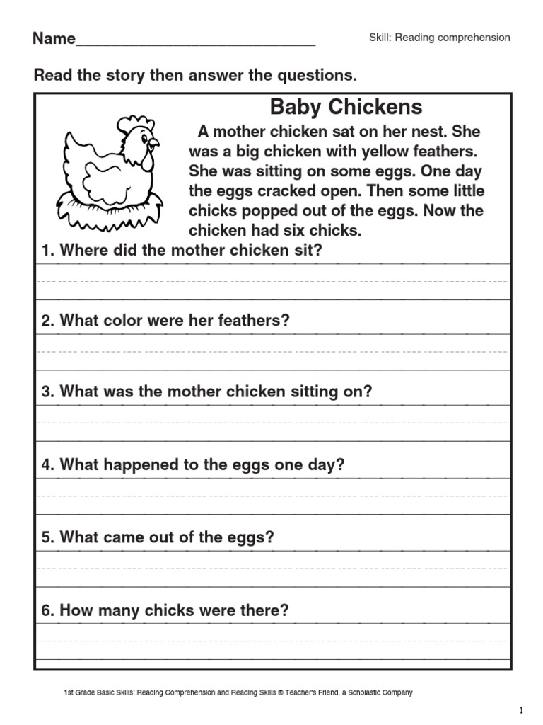 Baby Chickens (Reading Comprehension) | PDF