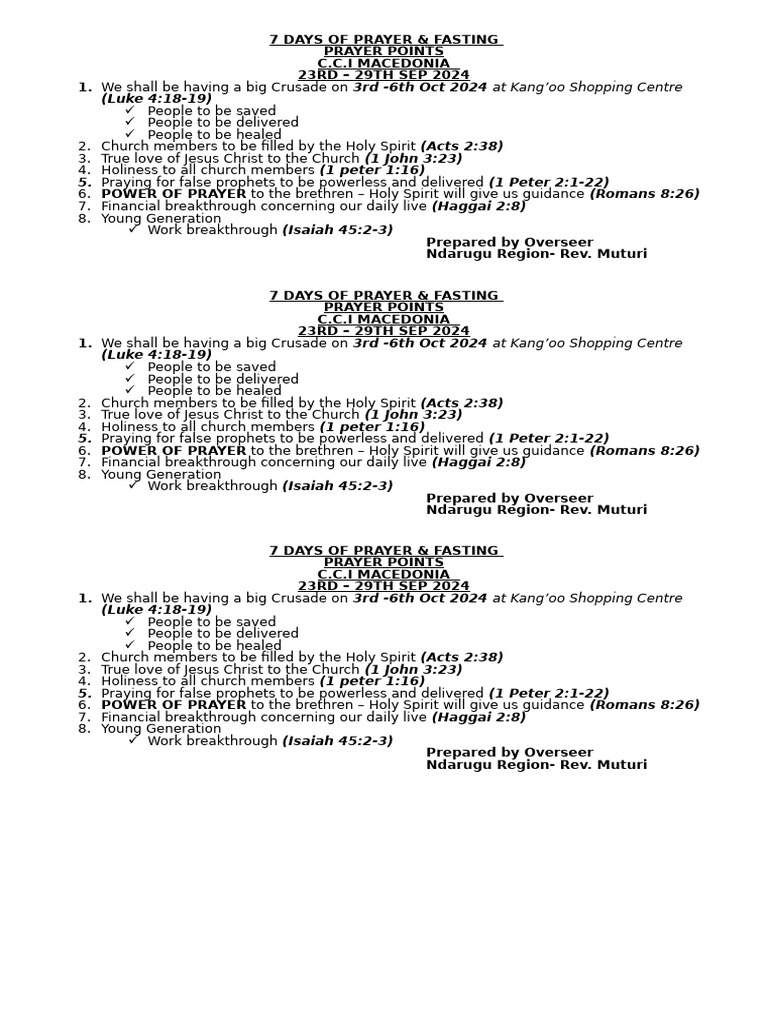 7 Days of Prayer | PDF