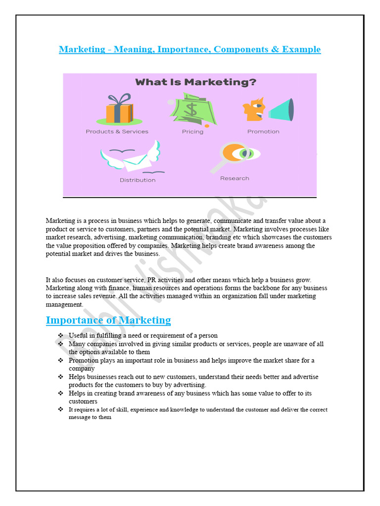 Introduction to Marketing | PDF