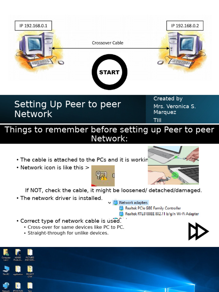 Setting Up Peer To Peer Network InteractivePPT For Practicing | PDF