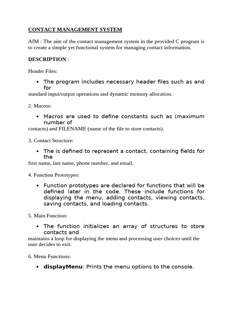 CONTACT MANAGEMENT SYSTEM | PDF