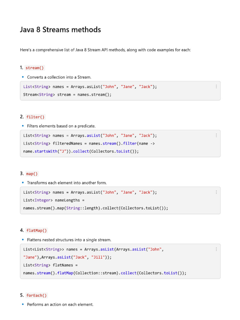 Java8 Stream API Methods | PDF
