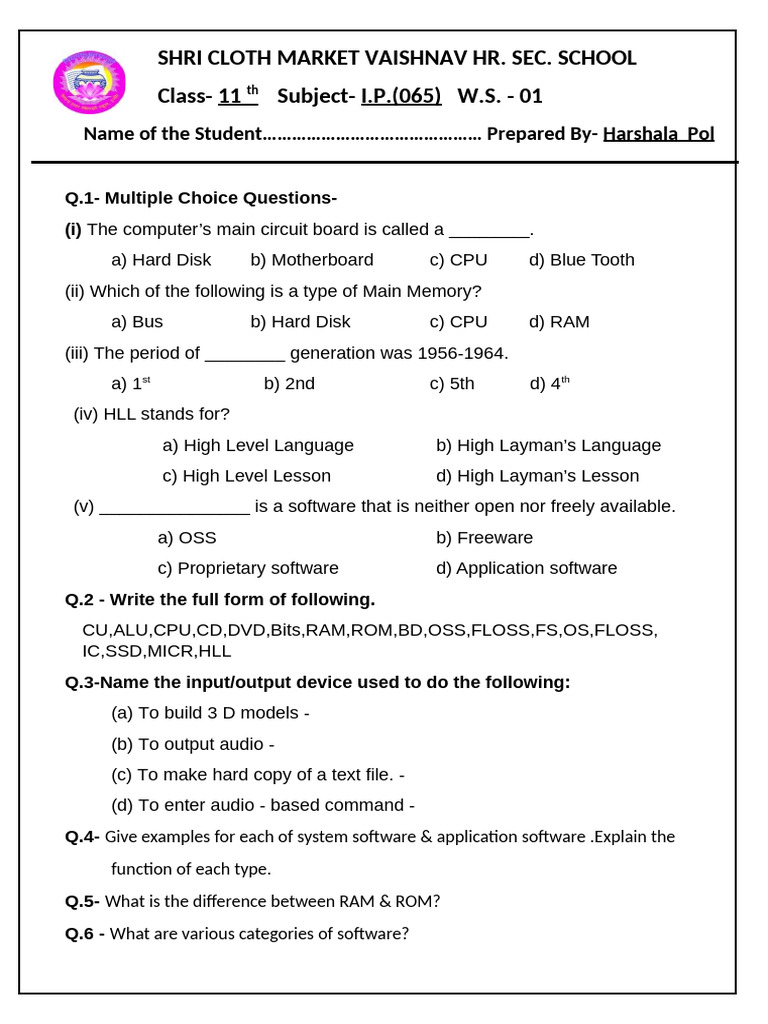 Ch.-1 Computer System | PDF