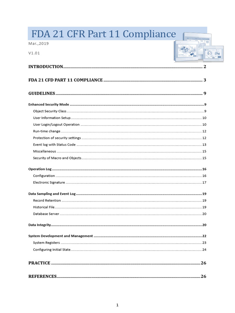 FDA 21 - CFR - Part 11 - Compliance - UserManual - 20190426 - Eng | PDF