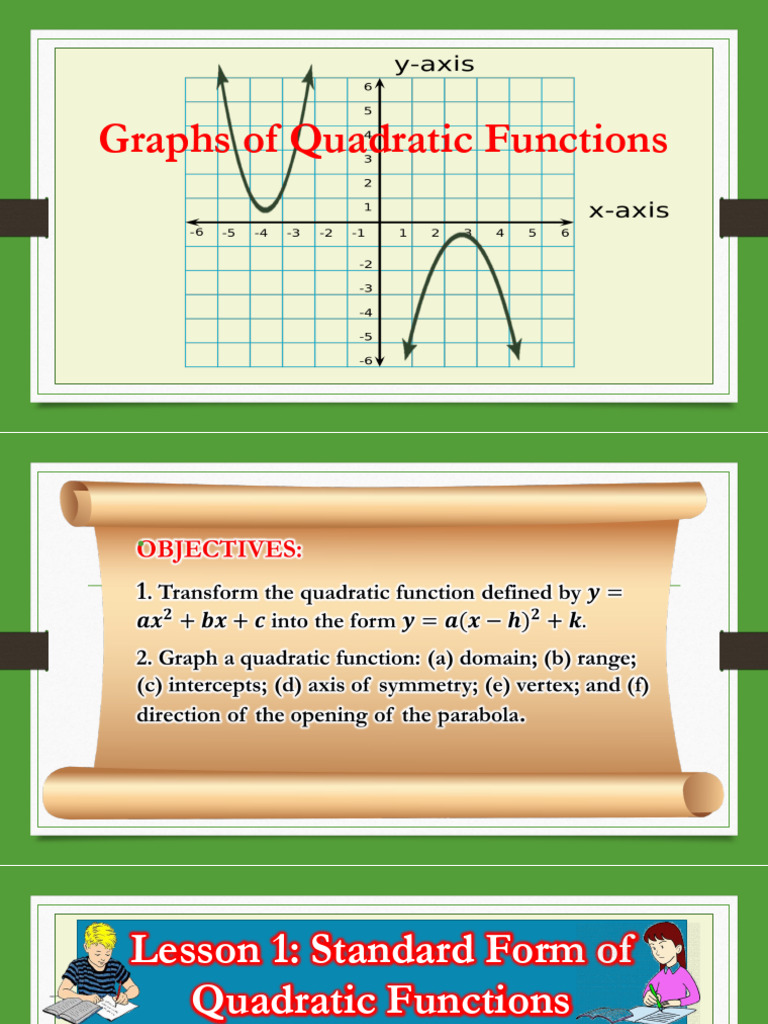 Graphs of Quadratic Functions | PDF