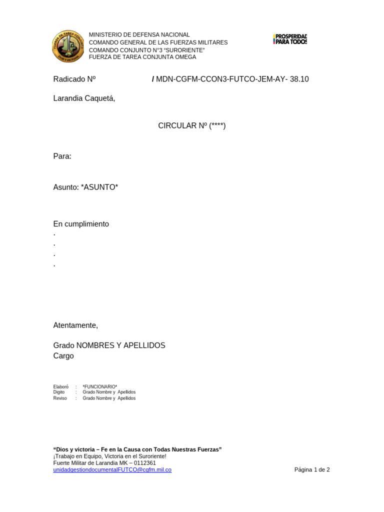 Formato de Circular | PDF