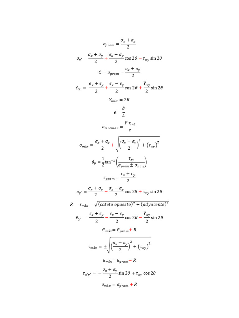 Hoja de Formulas Corregida Parcial III | PDF