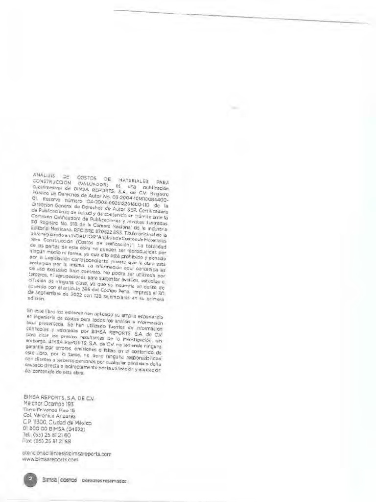 Bimsa 3era. Actualizacion 2022 Reducido | PDF