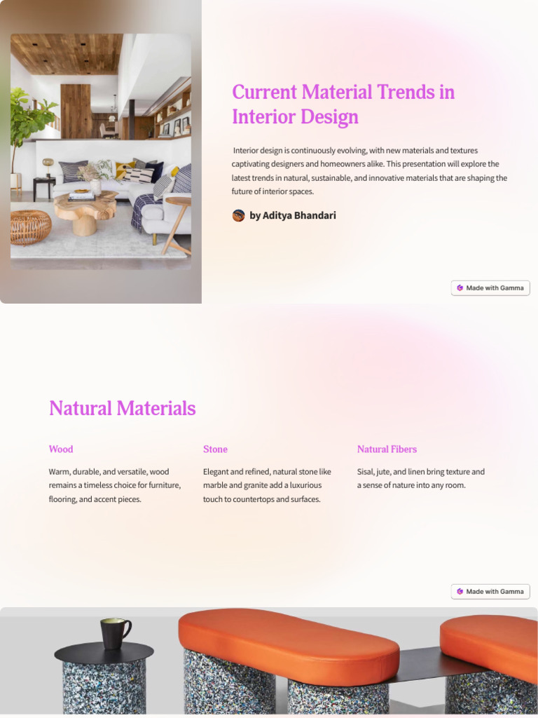 Current Material Trends in Interior Design | PDF