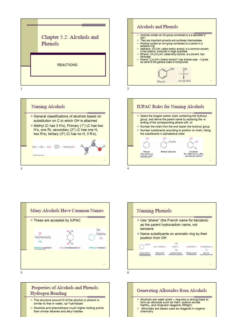 Alcohols and Phenols | PDF