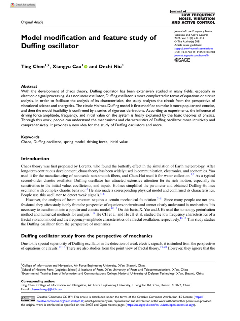 Duffing Oscillator | PDF