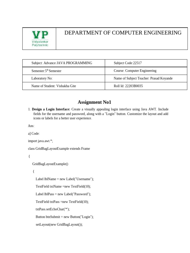 AJP Assignment (22203A0041) | PDF | Software Development | Computers