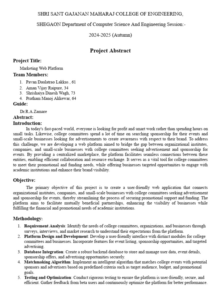Project Abstract | PDF