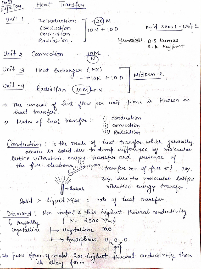 Heat Transfer Notes | PDF