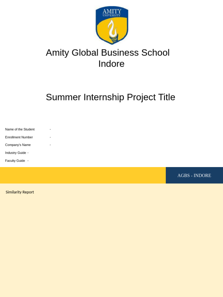 Final Summer Internship Project PPT Format | PDF