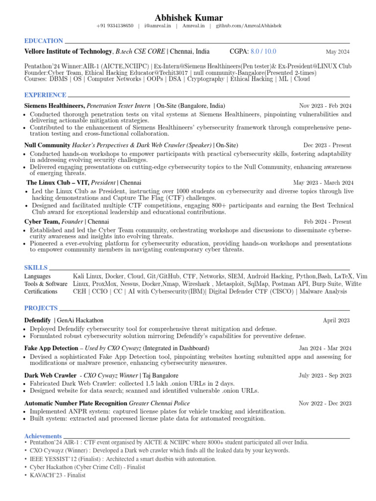 Abhishek (Resume) | PDF