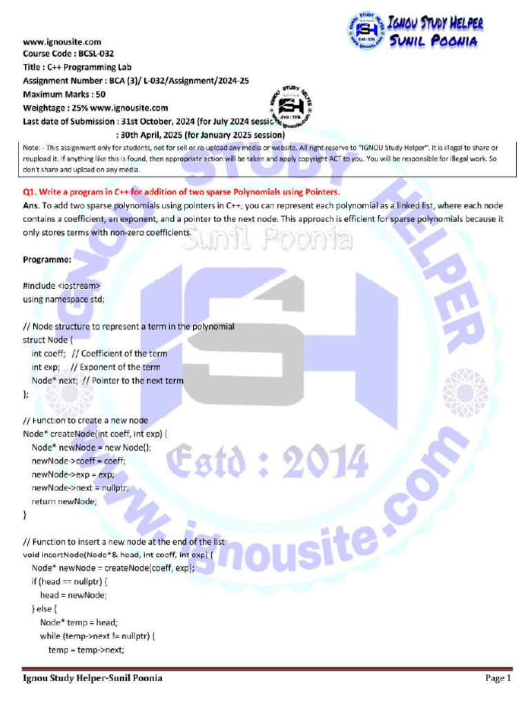 BCSL 032 2024 25 | PDF