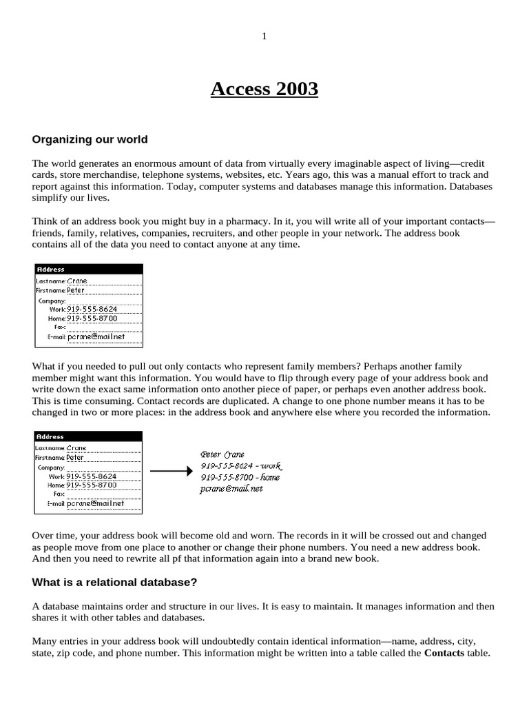 Access 2003 | PDF
