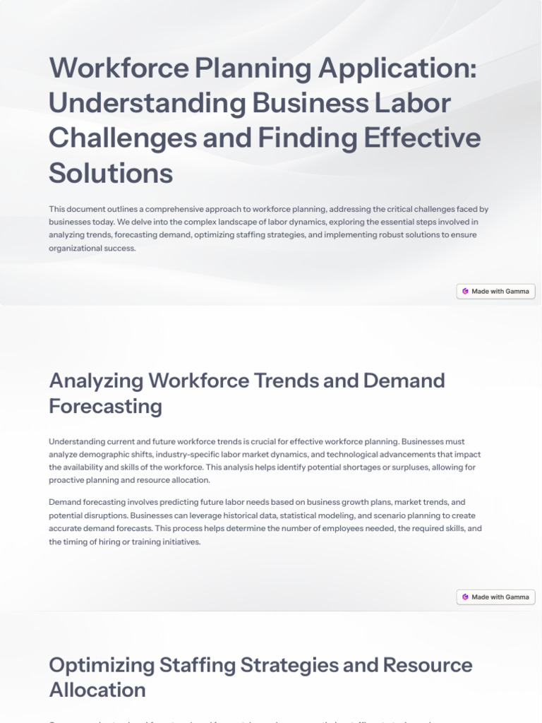 Workforce Planning Application Understanding Business Labor Challenges and Finding Effective ...