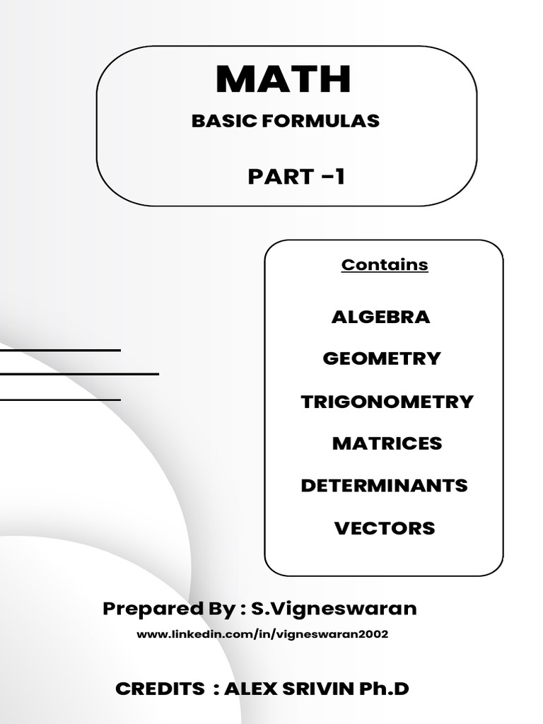 Math Formulas - Part 1 | PDF