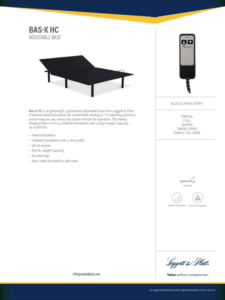 Bas-X HC: Adjustable Base | PDF