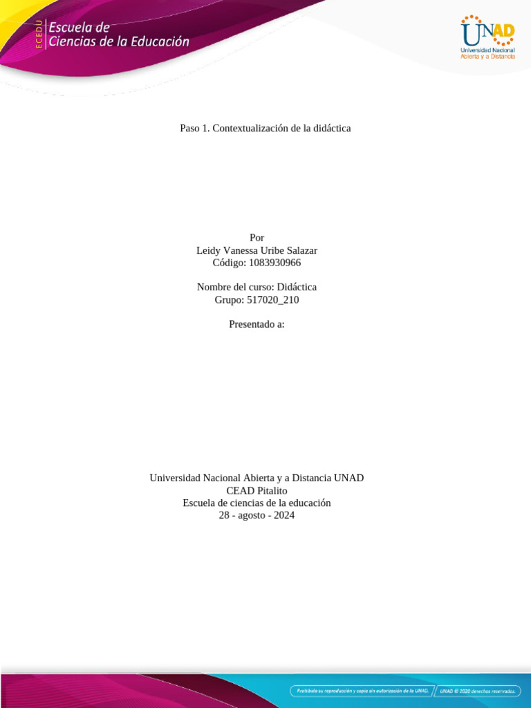 Evidencias Ova Didactica Paso 1 | PDF