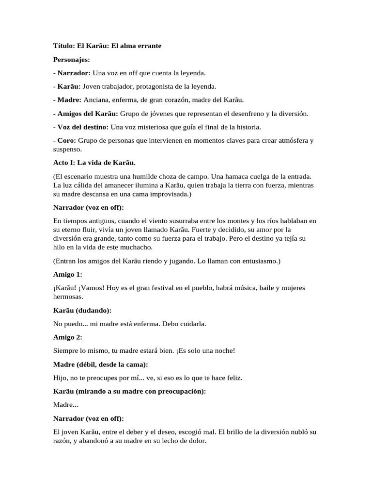 Guión Del Karau | PDF