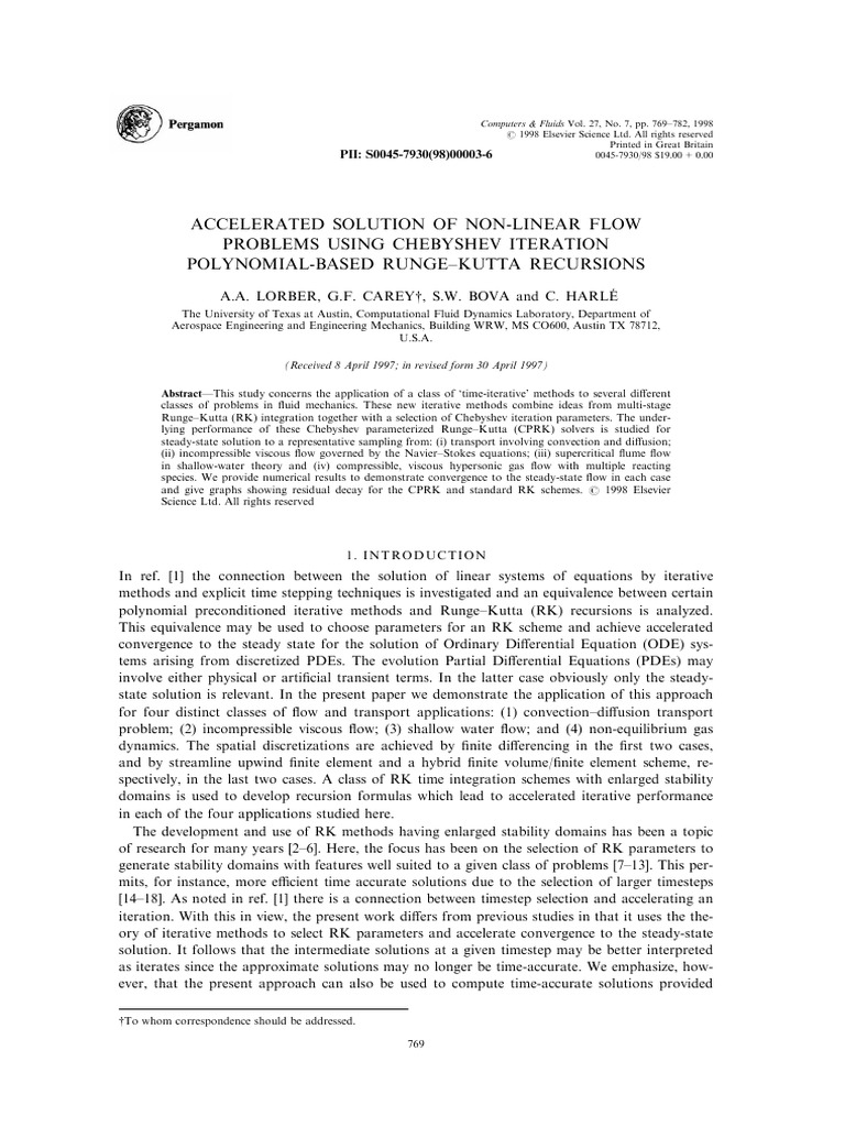 Accelerated Solution of Non-Linear Flow | PDF